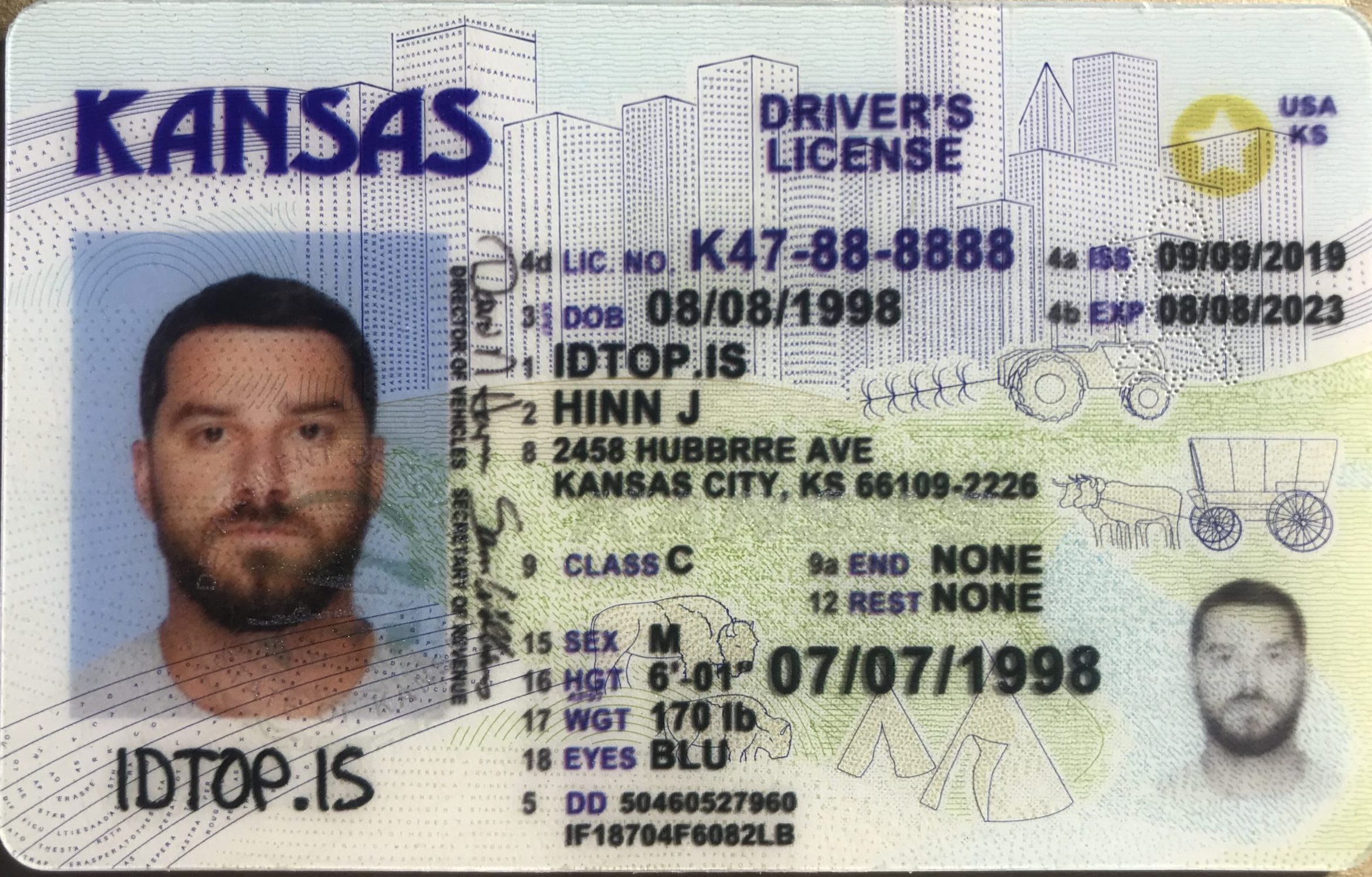 Kansas Temporary Paper Id Template